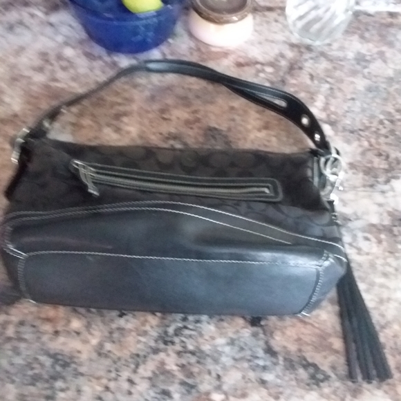 Coach | Bags | Coach Signature Canvasleather Shoulder Bag 9363 | Poshmark